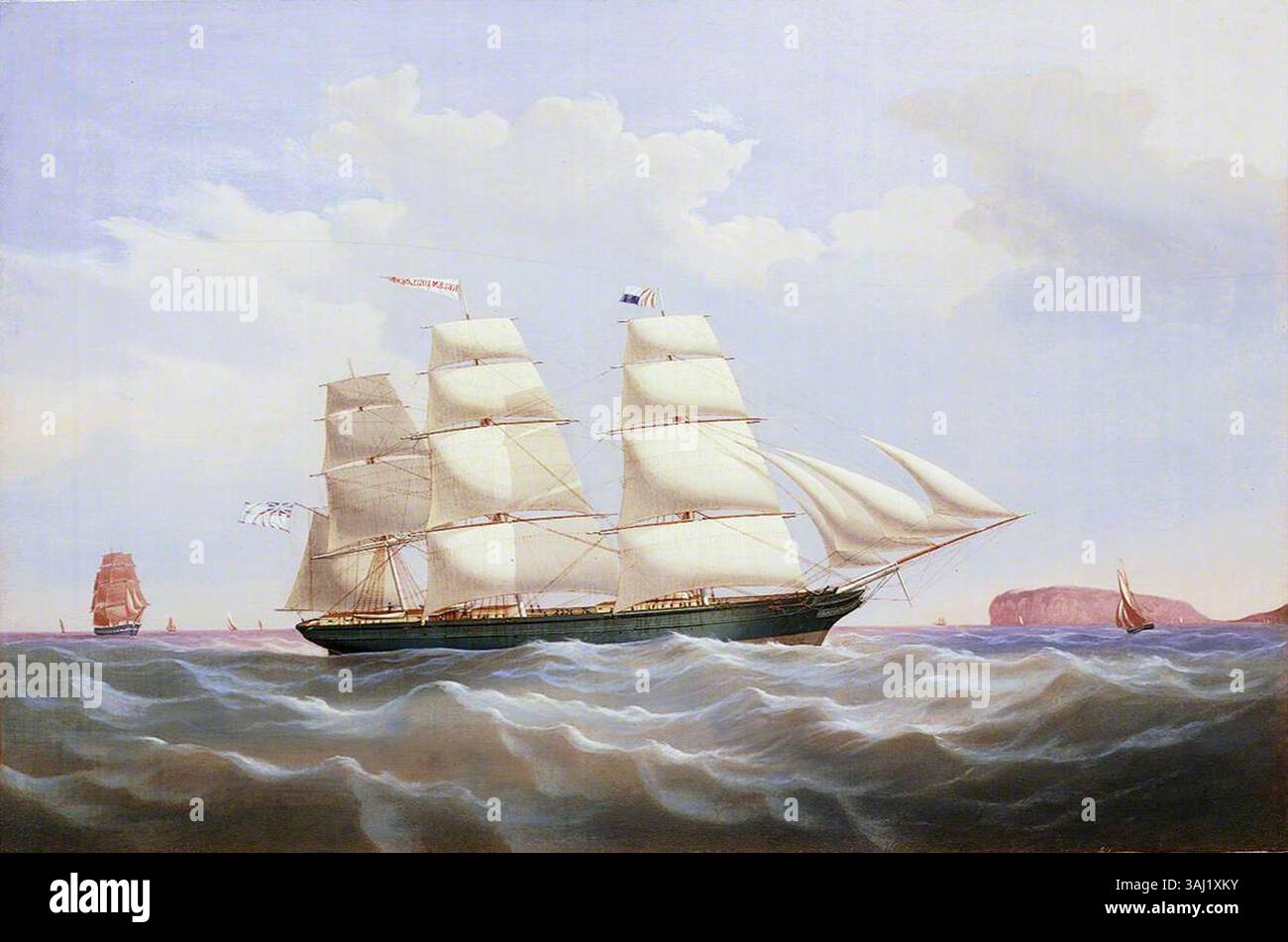 This 19th-century oil on canvas painting depicts the ship 'Helen ...