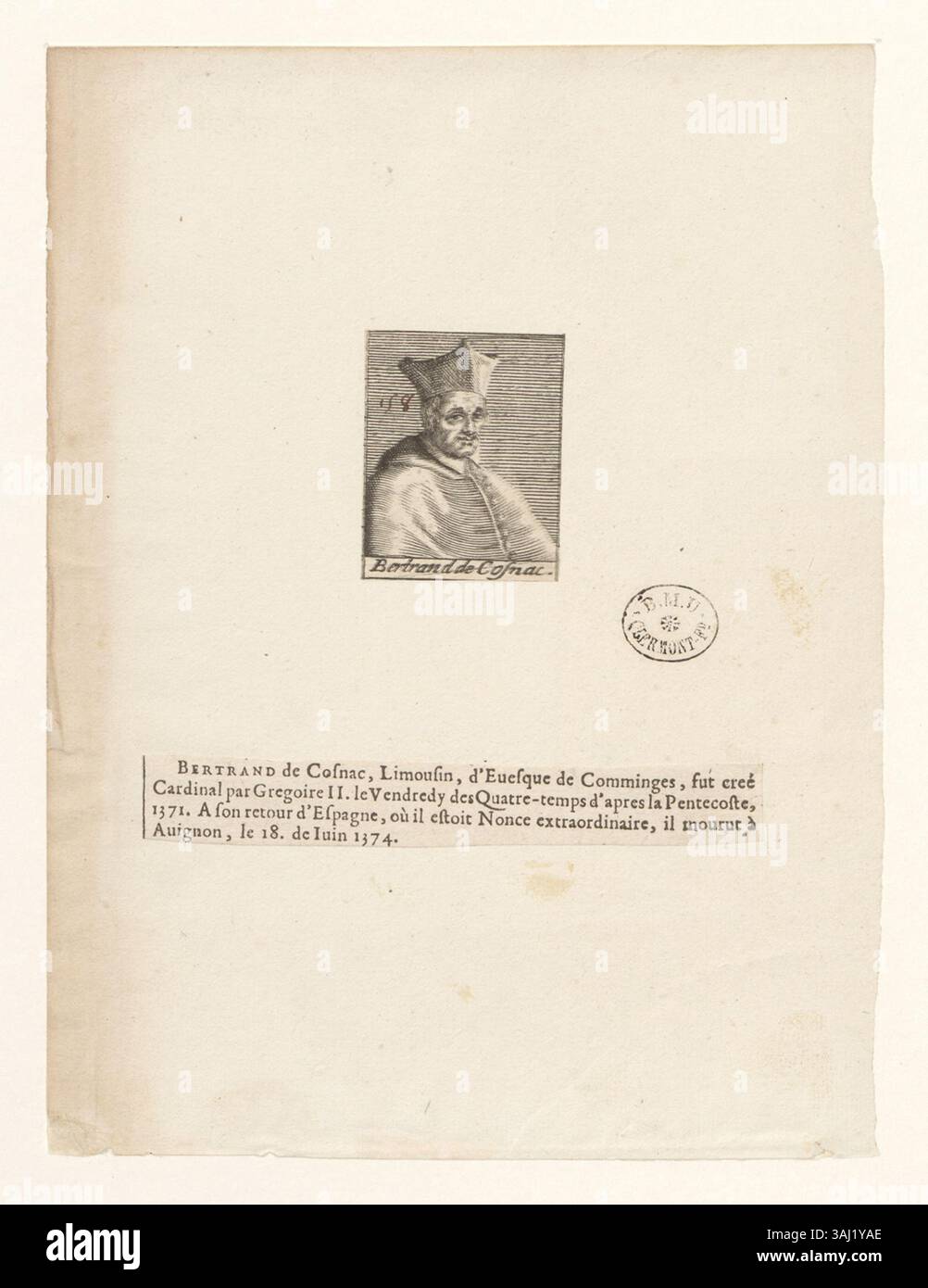 This intaglio print from the Boyer collection portrays Bertrand de ...