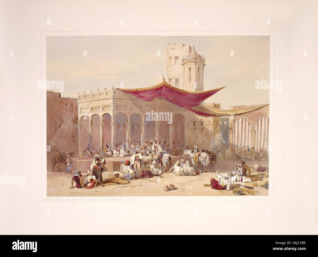 This 1847 print depicts Sikh soldiers receiving their pay at the Royal ...