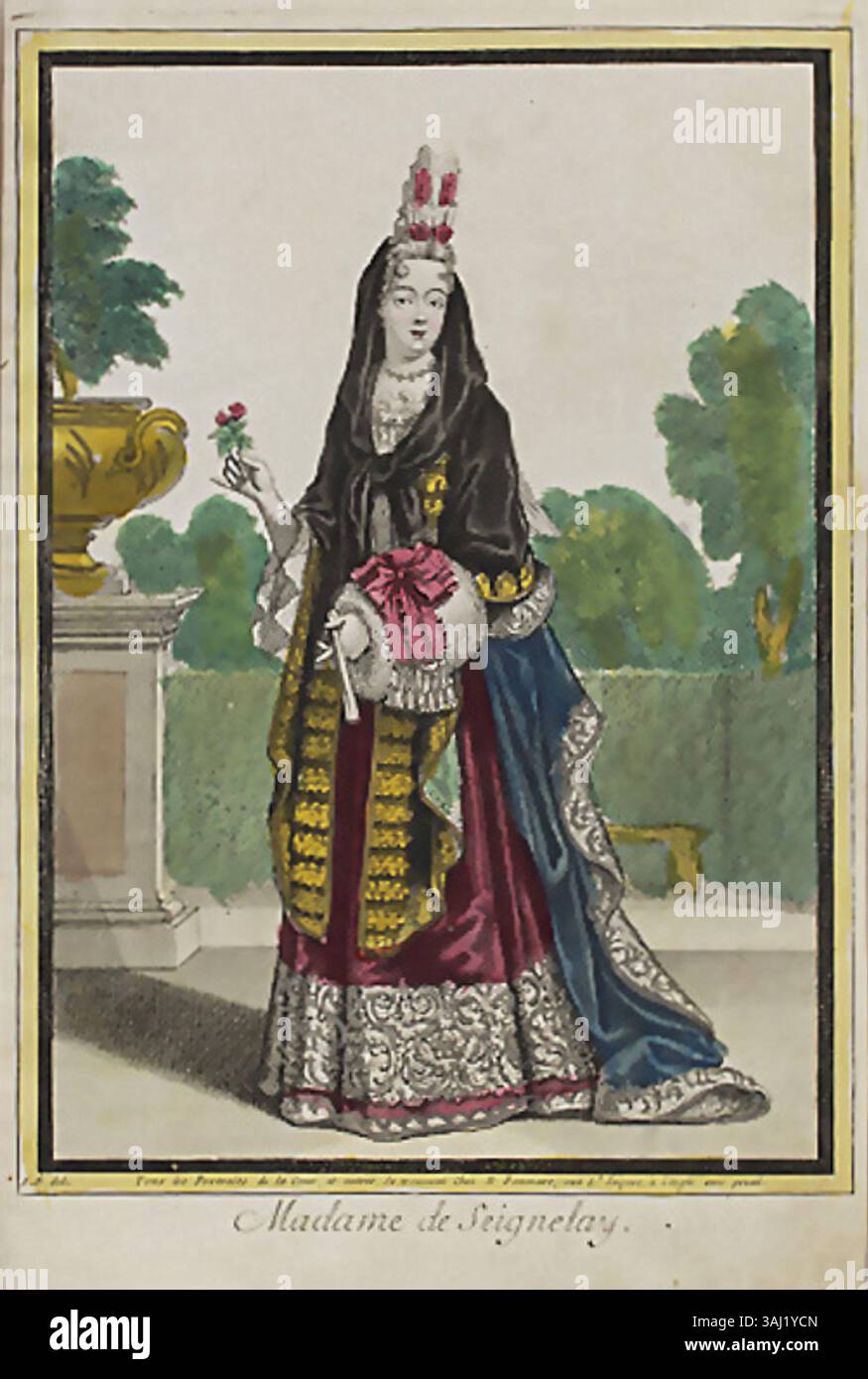 Nicolas Bonnart’s 17th-century engraving 'Madame de Seignelay' depicts ...
