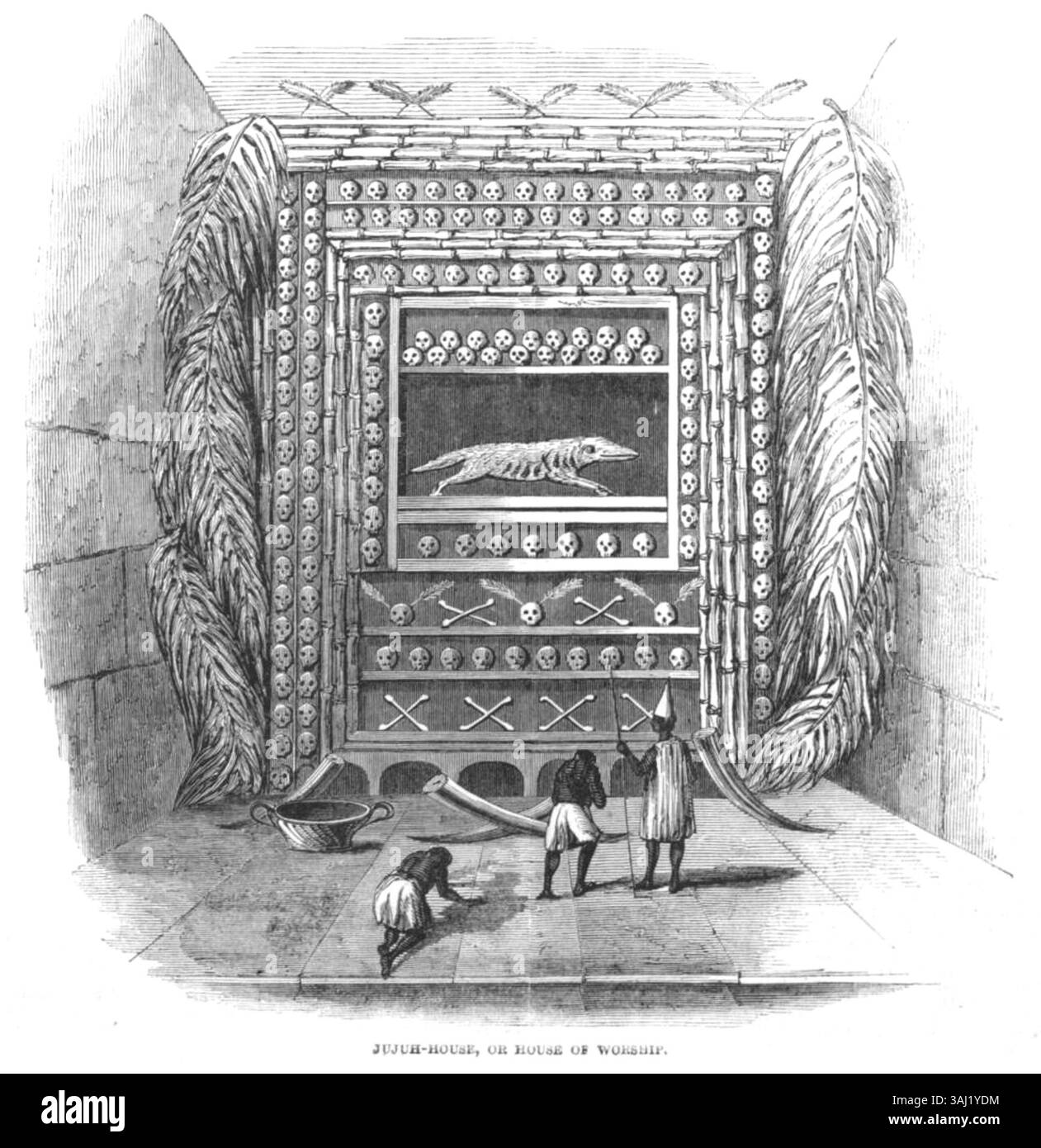 This illustration depicts Ephrahim Town in Old Calabar, with King Eyo ...