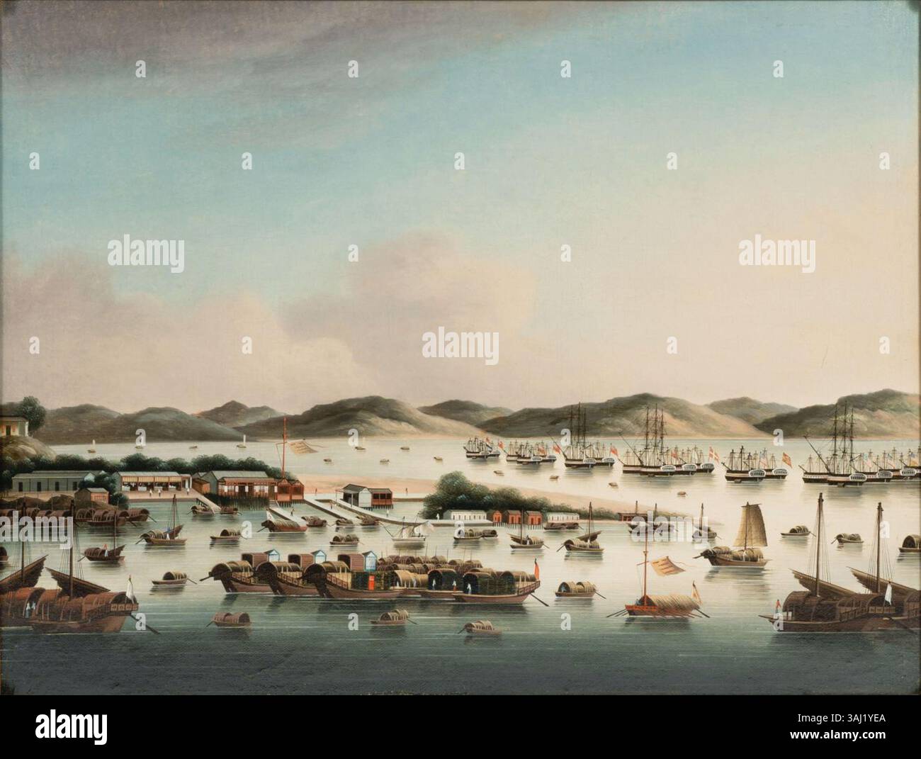 The painting from the Chinese School, dating to around 1830, depicts ...