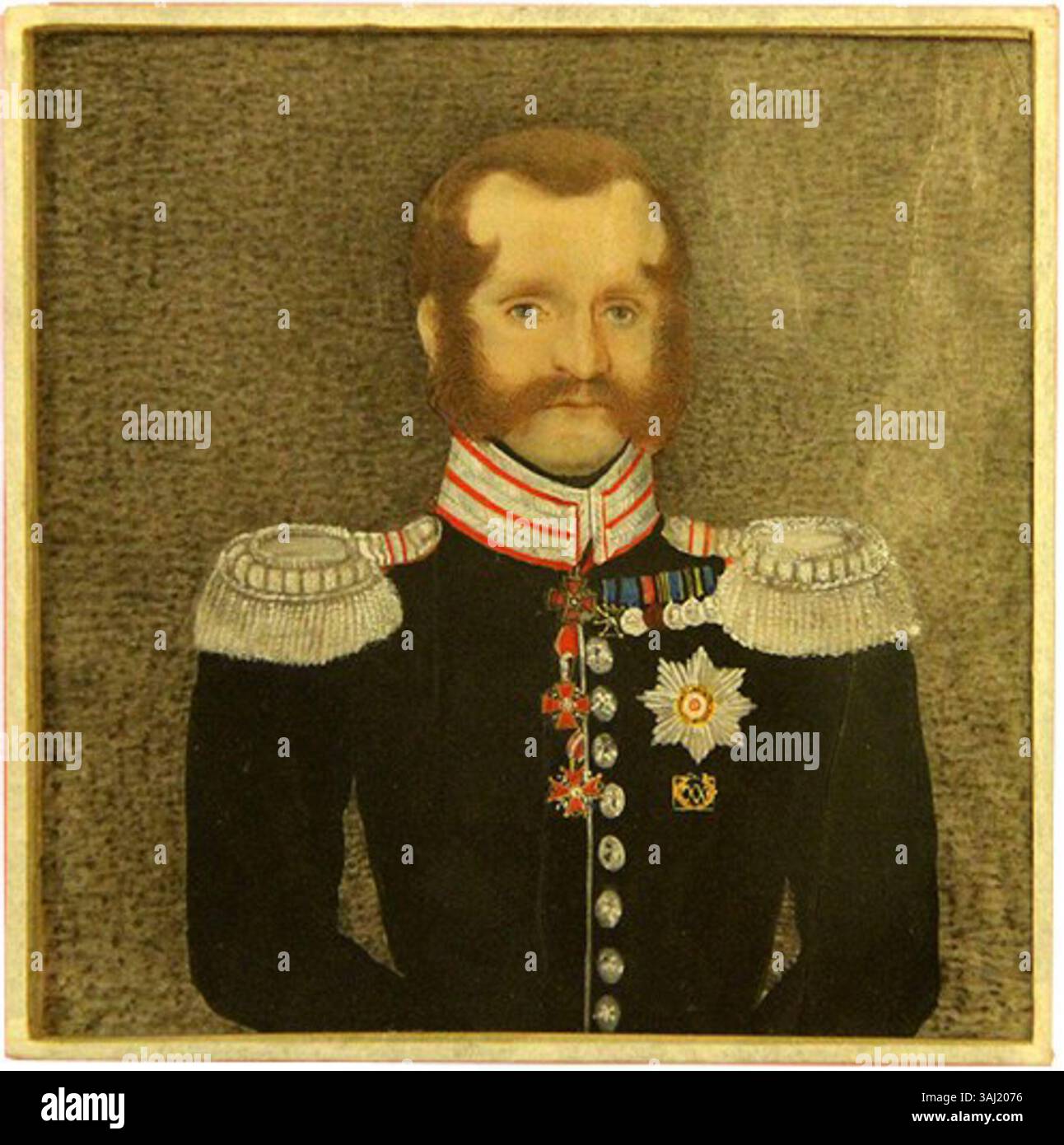A 19th-century portrait of Alexander Ivanovich Myasoedov, painted by an ...