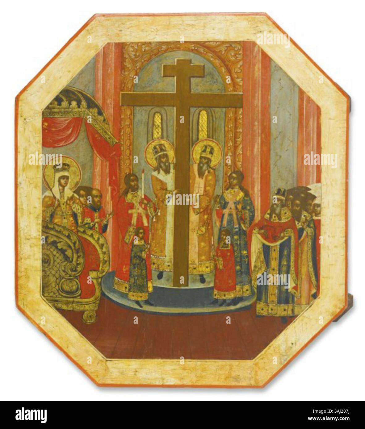 This 18th-century Russian icon depicts the moment when Emperor ...