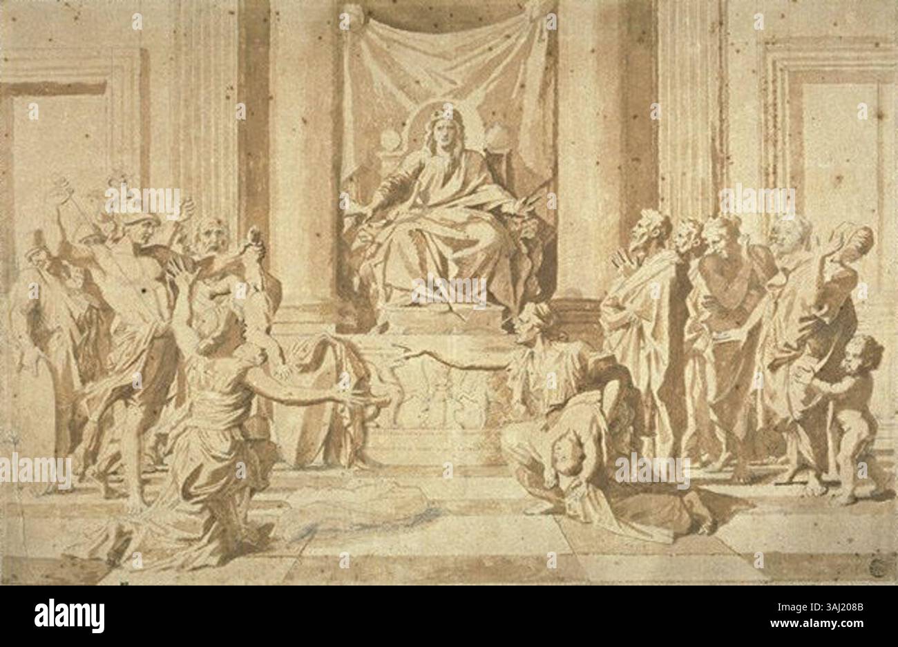 This drawing by Nicolas Poussin, dated 1649, depicts the Biblical ...