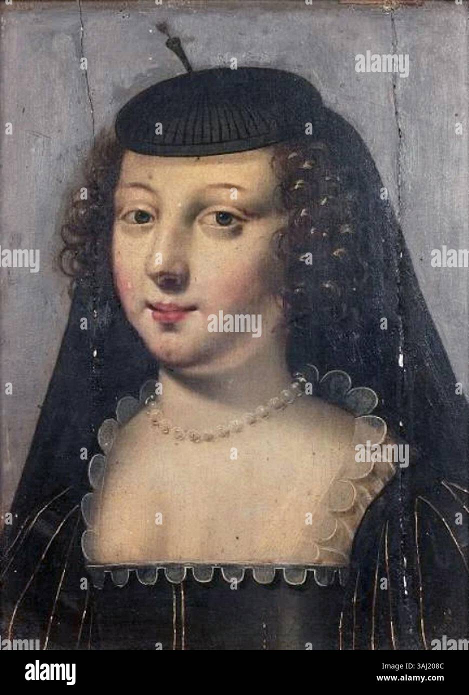 This portrait, attributed to Jean Ducayer, depicts Anne-Geneviève de Bourbon, the wife of Henri ...