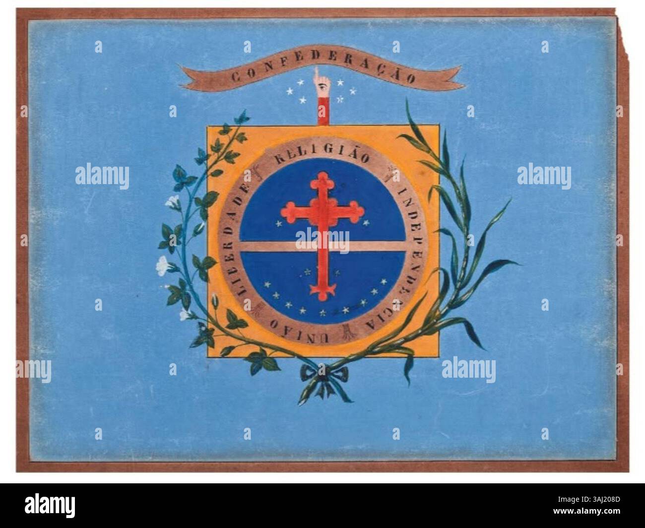 This 1824 watercolor painting represents the proposed flag of the ...