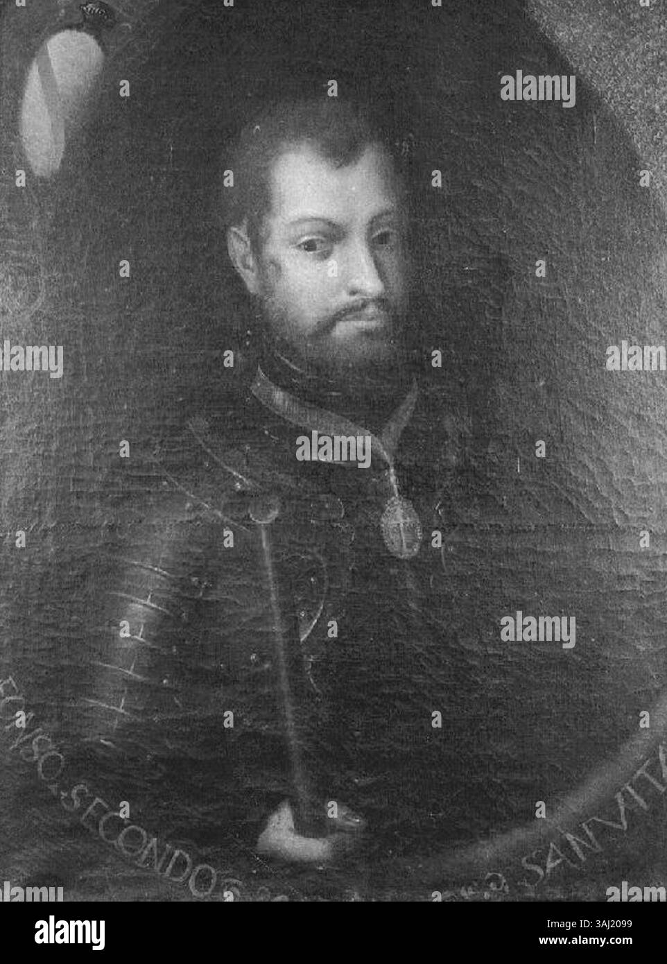 This 16th-century portrait depicts Alfonso II Sanvitale in armor. The ...