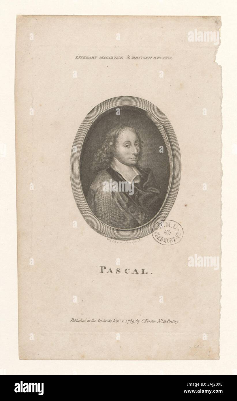 This intaglio print of Blaise Pascal is part of the Boyer collection ...