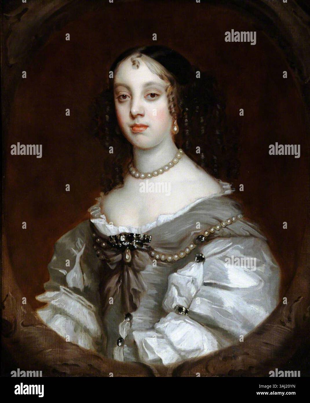 This 17th-century portrait, painted after Peter Lely, depicts Catherine ...