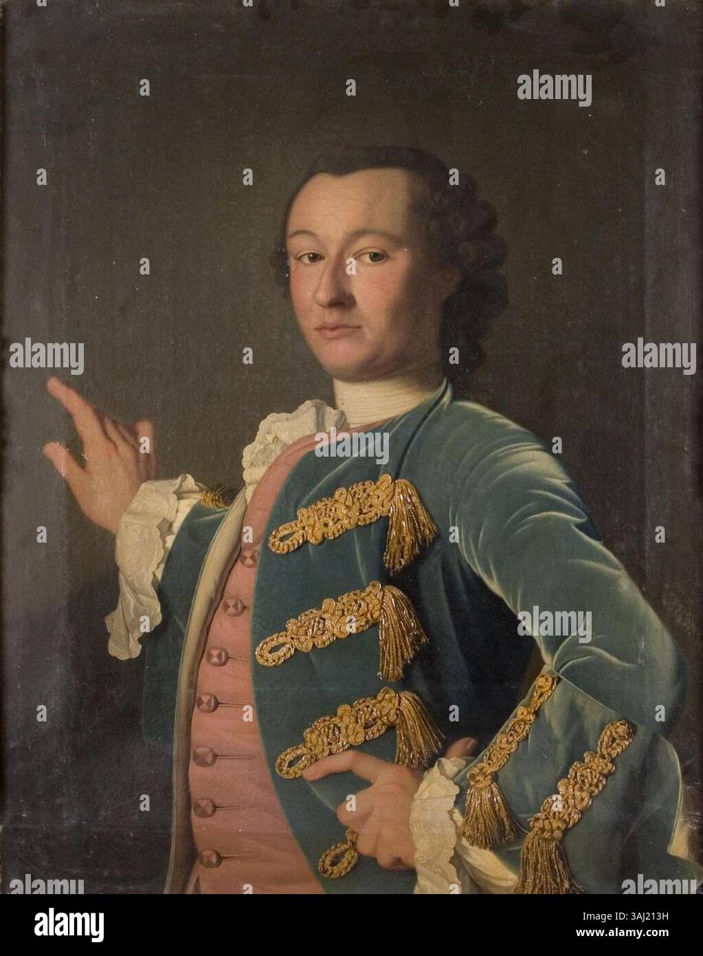 This 1760 oil on canvas portrait by Matthijs Accama depicts Carel Alexander van Haersma (1737 ...