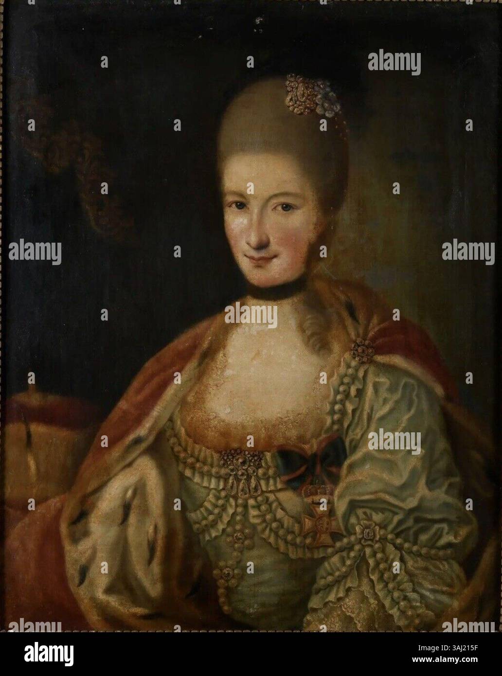 A portrait pair of Natalia Alexeievna, Grand Duchess of Russia, and her ...