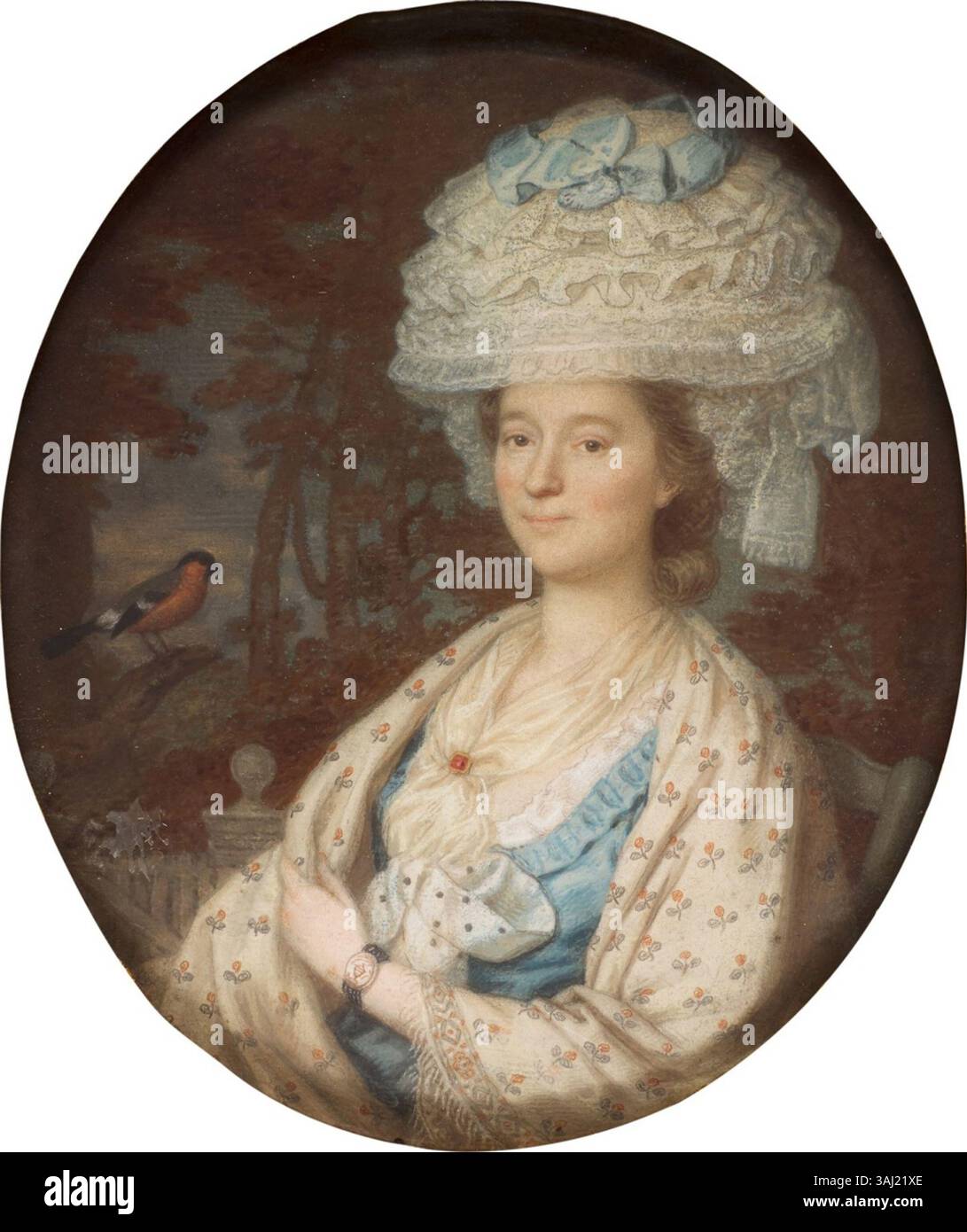 This 1773 portrait depicts Anne, Lady Munro, née Rose, in a landscape ...