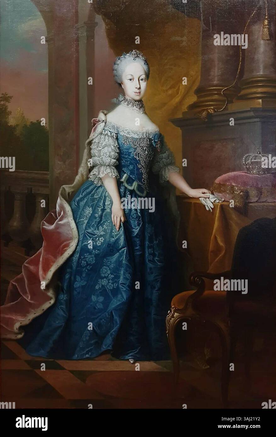 A circa 1765 oil painting by Carl Gustav Pilo depicting Landgräfin ...