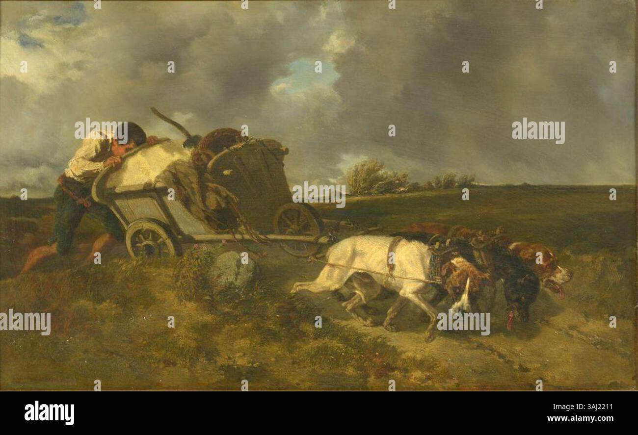 Joseph Stevens' 1891 painting 'Driver Dogs' depicts a dramatic scene ...