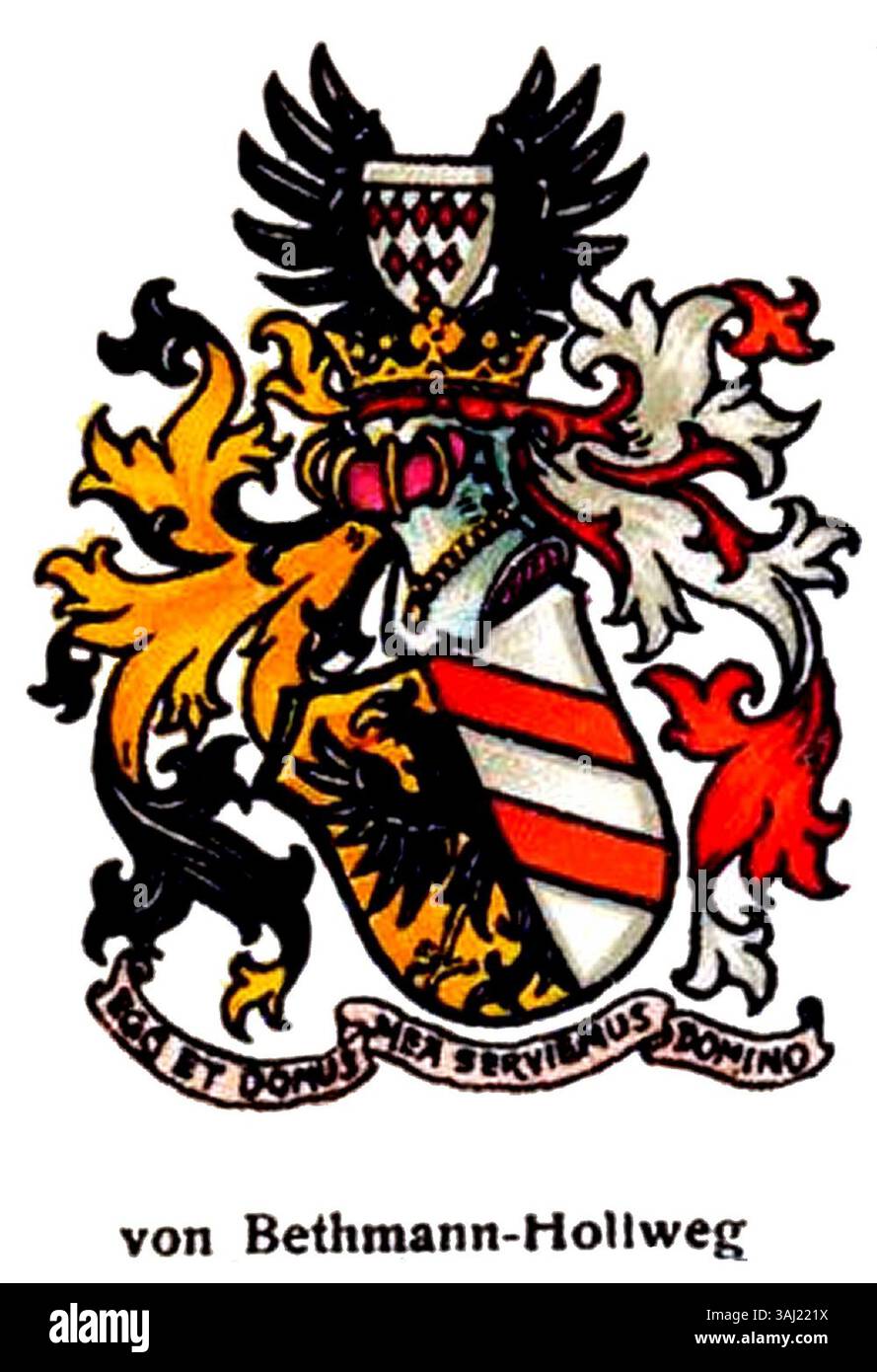This circa 1910 coat of arms of the Bethmann-Hollweg family showcases ...