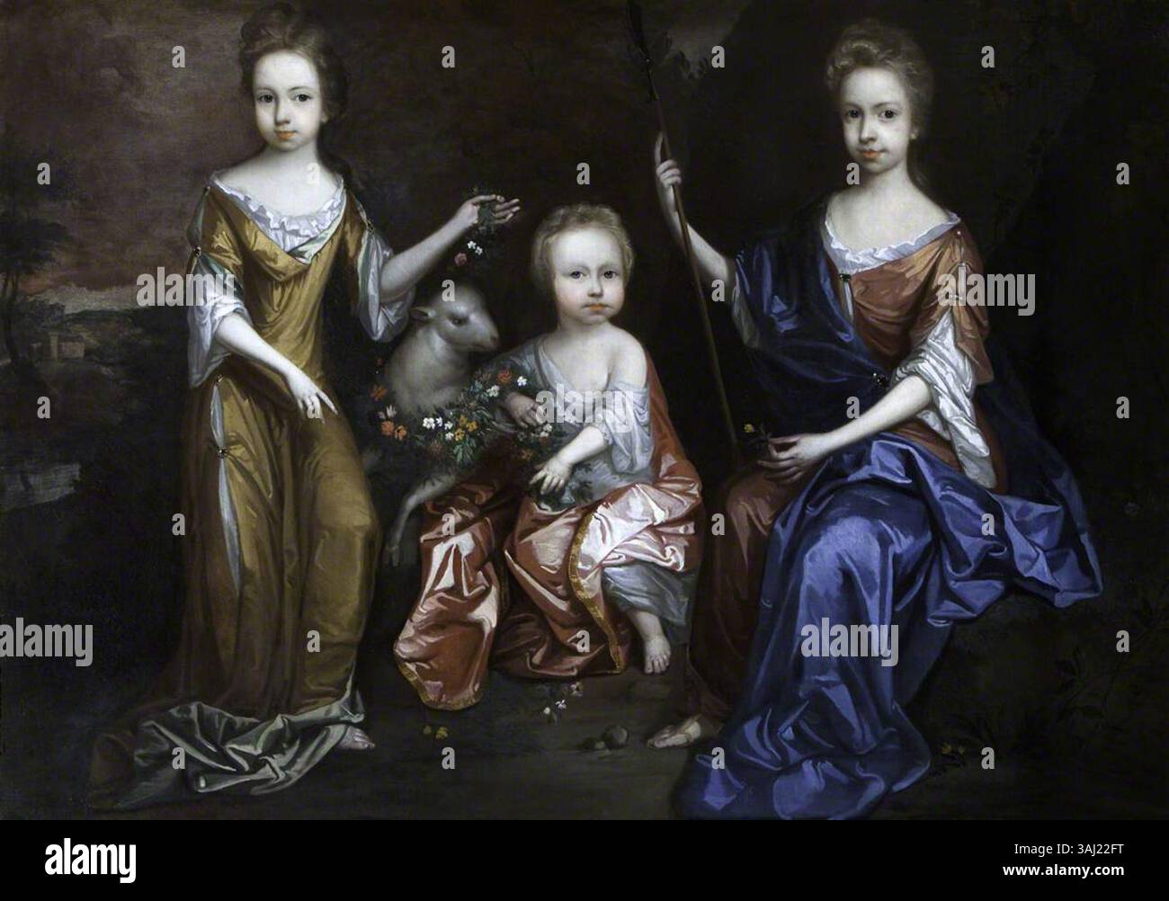 This painting, created between 1677 and 1680, portrays Alice, Mary, and ...