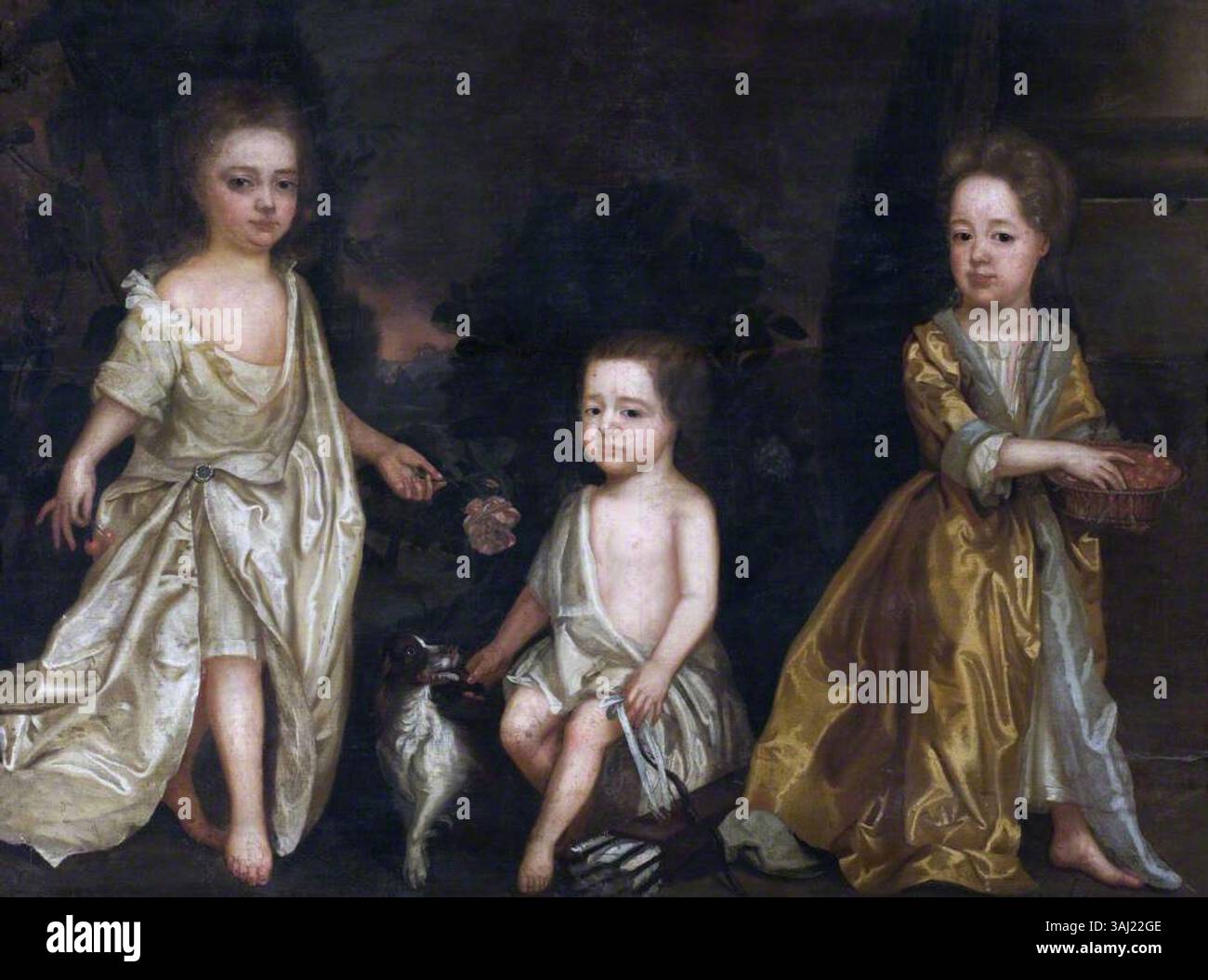 This late 17th-century portrait depicts the three children of Griffith ...