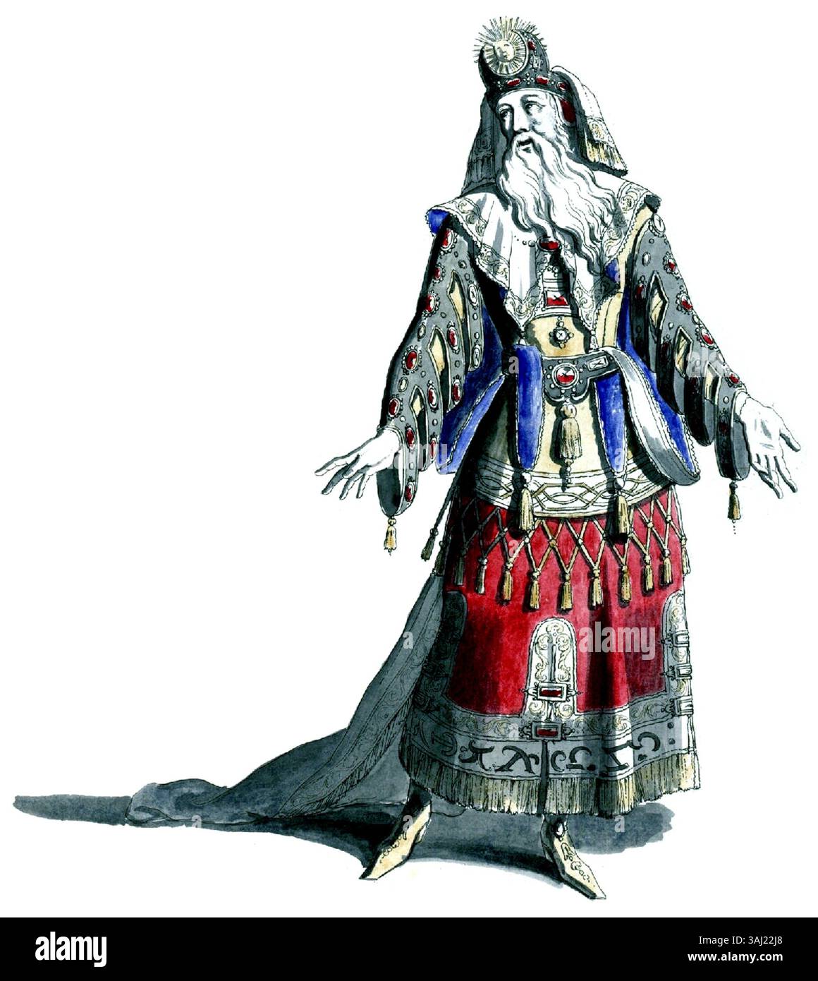 The costume design for the grand sacrificer of Apollo in Jean-Baptiste ...