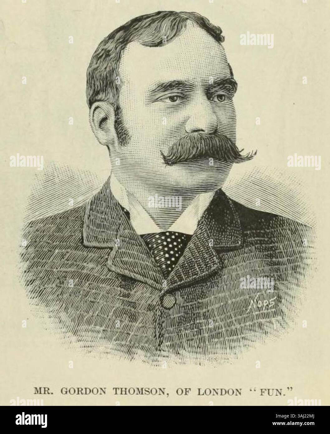 This illustration from *Fun* magazine (1890) features Gordon Thomson, a ...