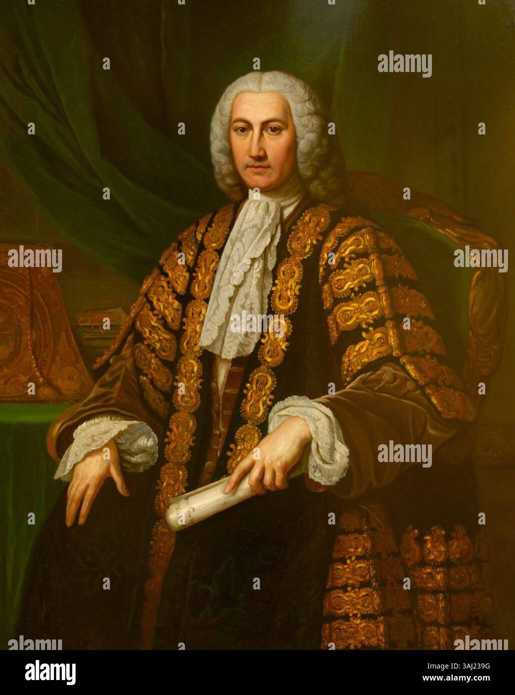 This portrait, painted between 1727 and 1792, depicts Henry Bilson-Legge, Chancellor of the ...