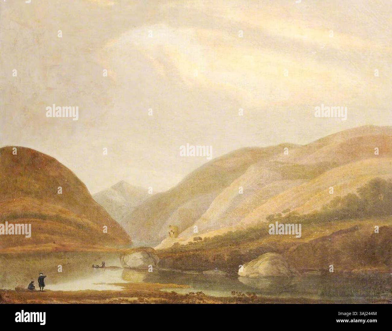 This 19th-century landscape painting depicts Dolbadarn Castle in North ...