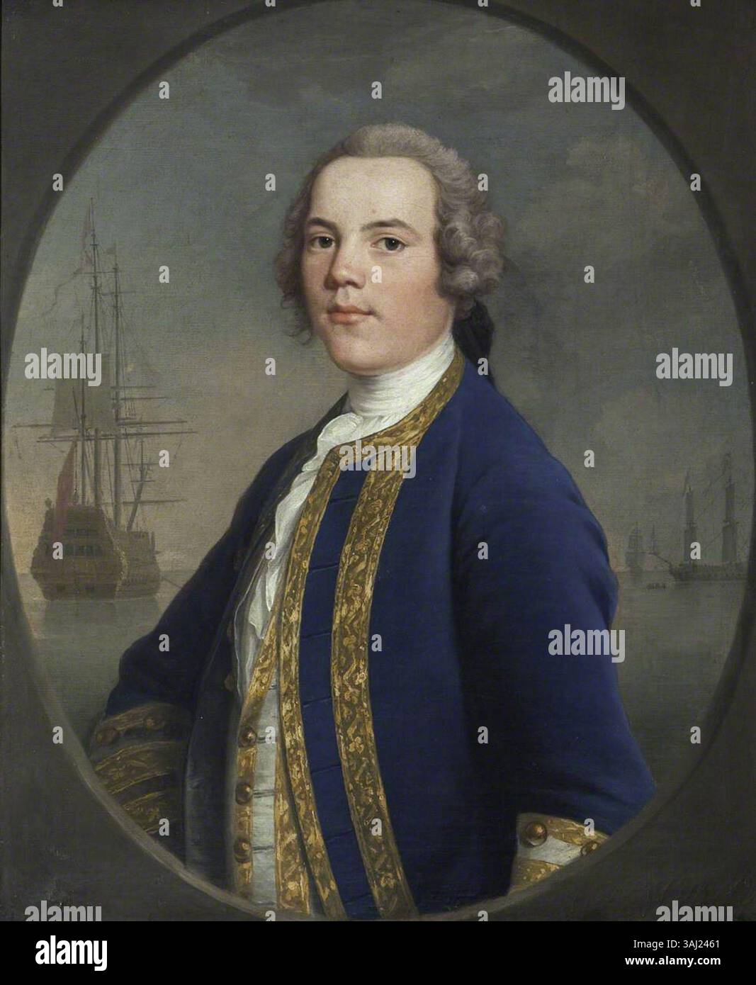 This 18th-century portrait likely depicts Thomas Adams, a naval officer ...