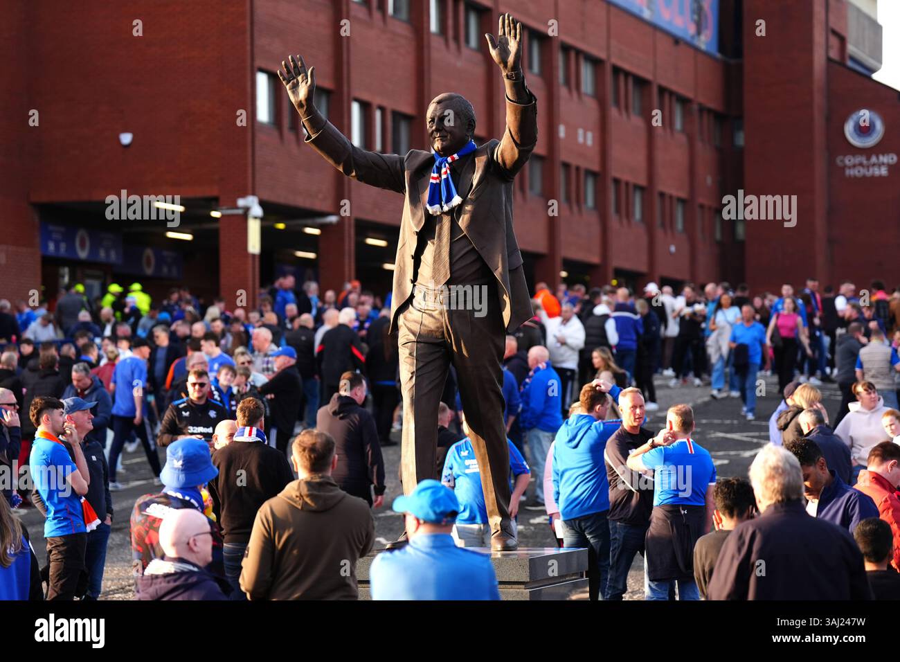 A general view of the statue of former Rangers manager Walter Smith ...