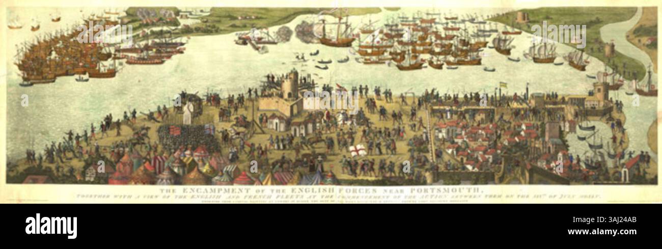 James Basire’s engraving of the English forces’ encampment near ...