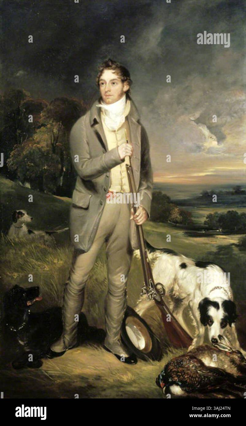 Attributed to Philip Reinagle, this circa 1814 portrait depicts Mr Trafford, possibly Thomas ...