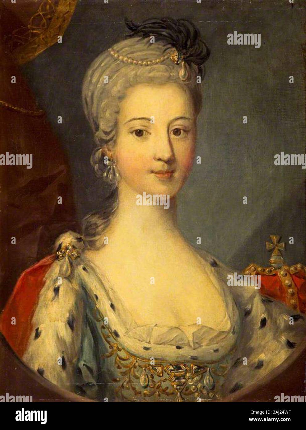 This portrait, created circa 1772, depicts Princess Louisa of Stolberg ...