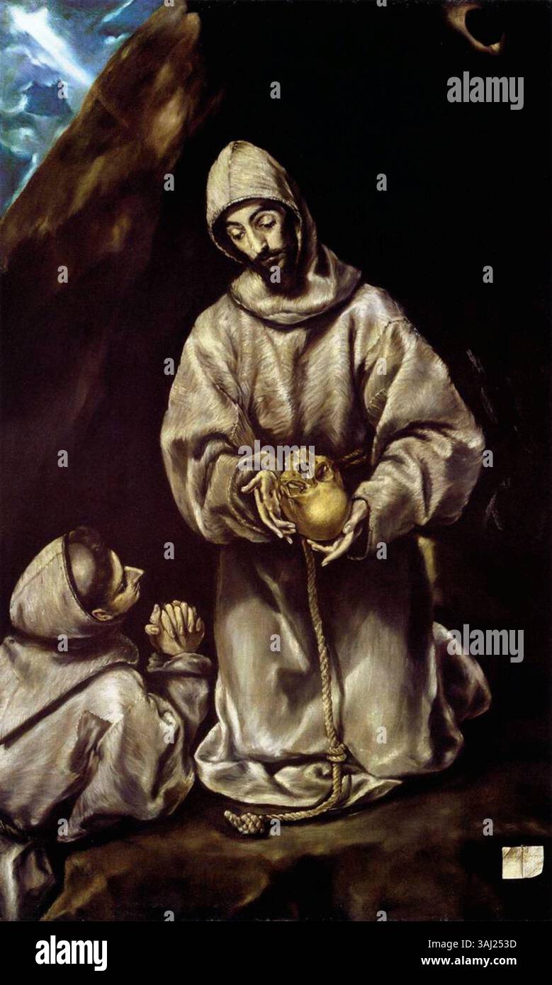 El Greco’s 'St. Francis and Brother Leo Meditating on Death,' painted ...
