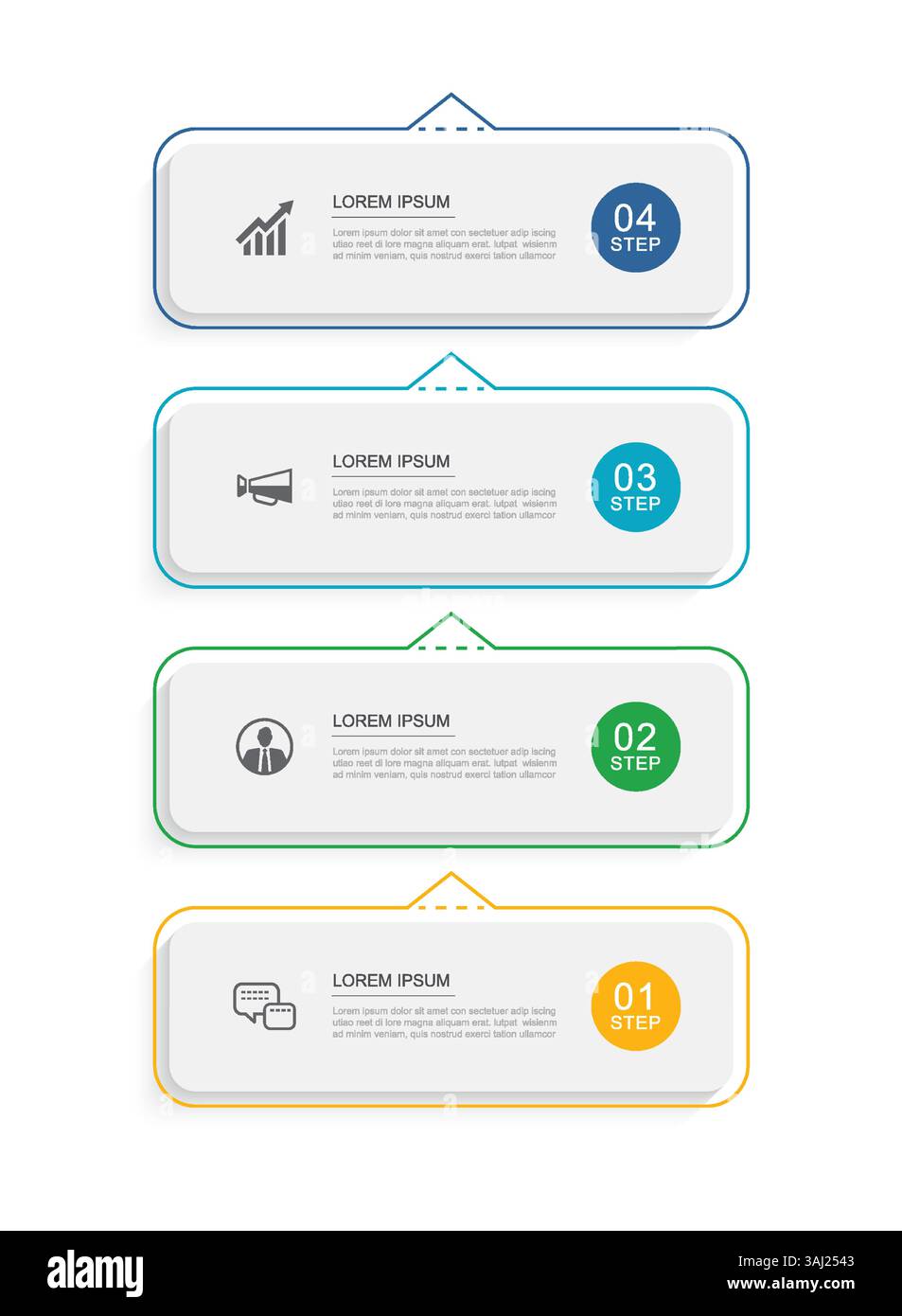 4 data infographics rectangle tab index template. Illustration business abstract background ...