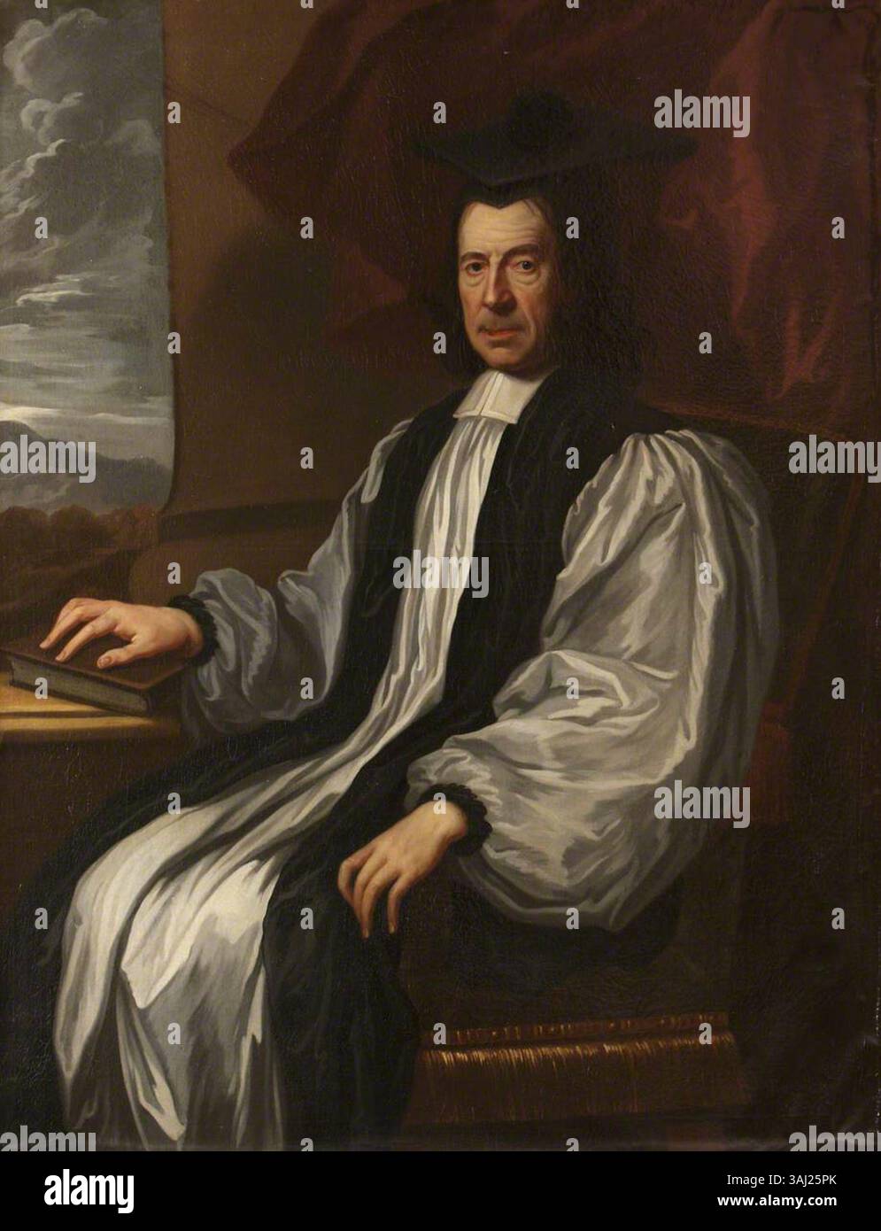 This British School portrait depicts William Beaw, Bishop of Llandaff and Bangor, who lived from ...