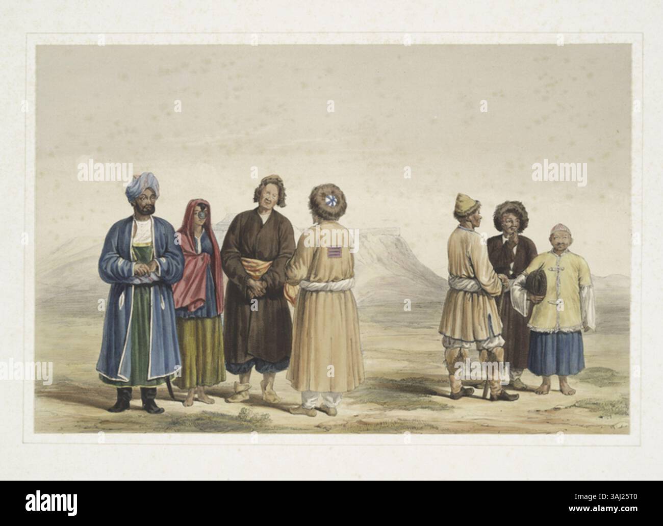 An 1843 lithograph by James Atkinson illustrating the Fort of Kelat-e ...