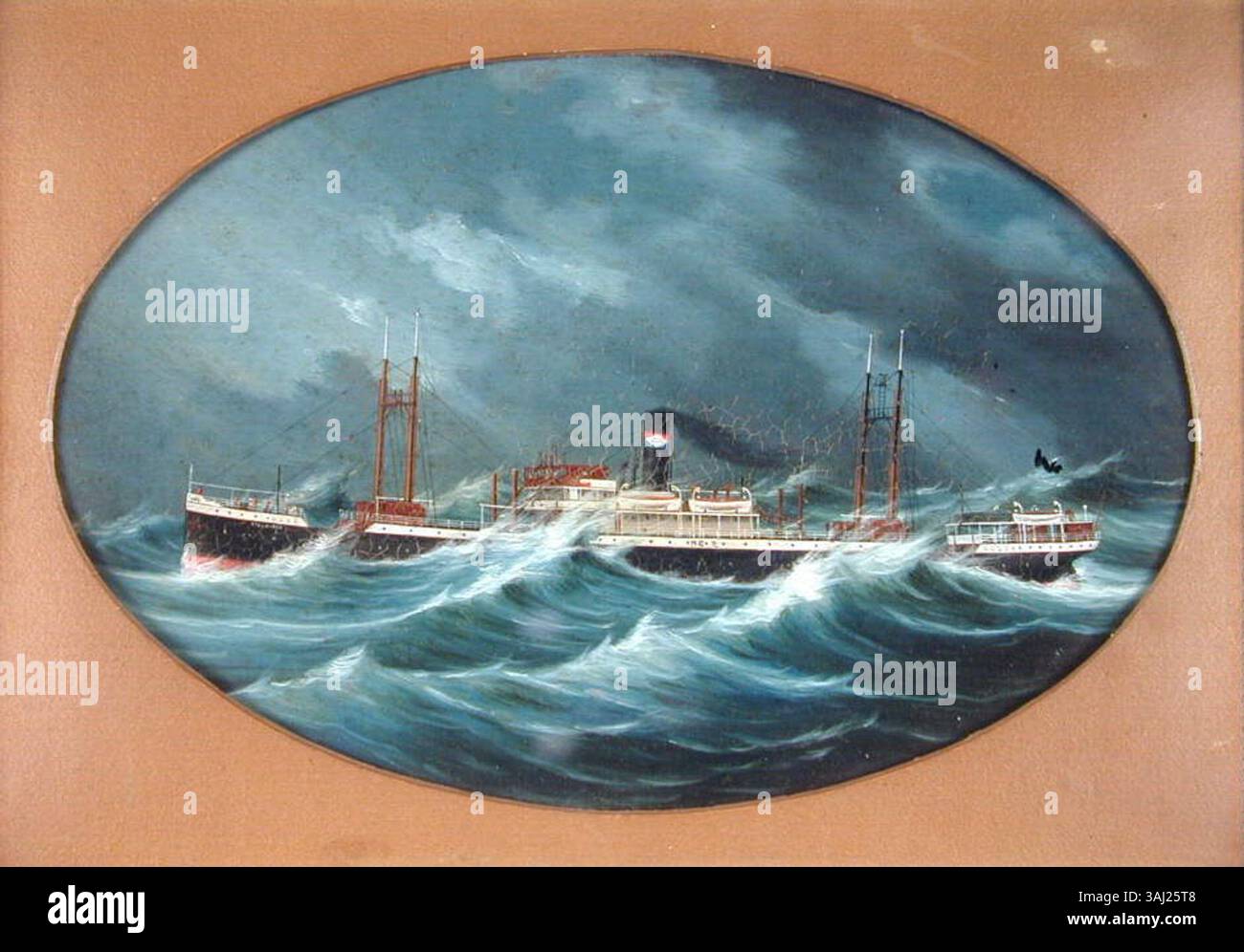 An early 20th-century oil painting of the passenger-cargo ship SS ...