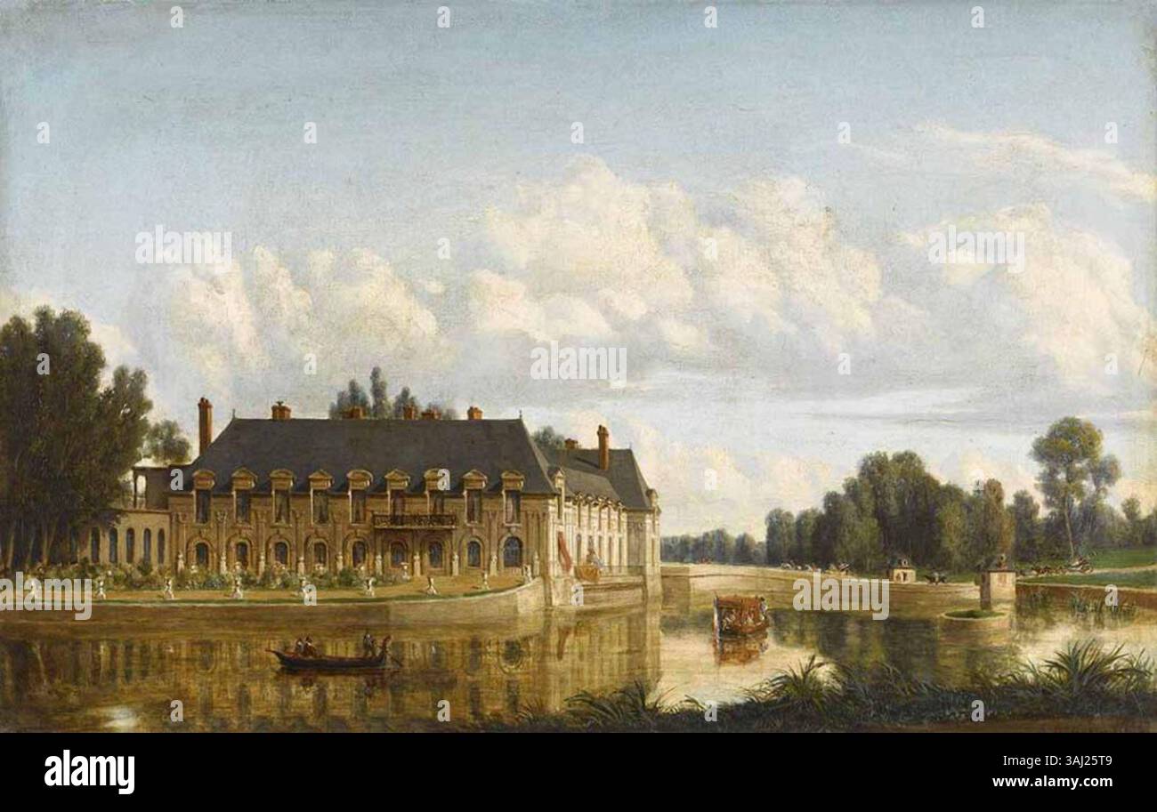 An 1845 landscape painting by Nicolas Alexandre Barbier depicting the ...