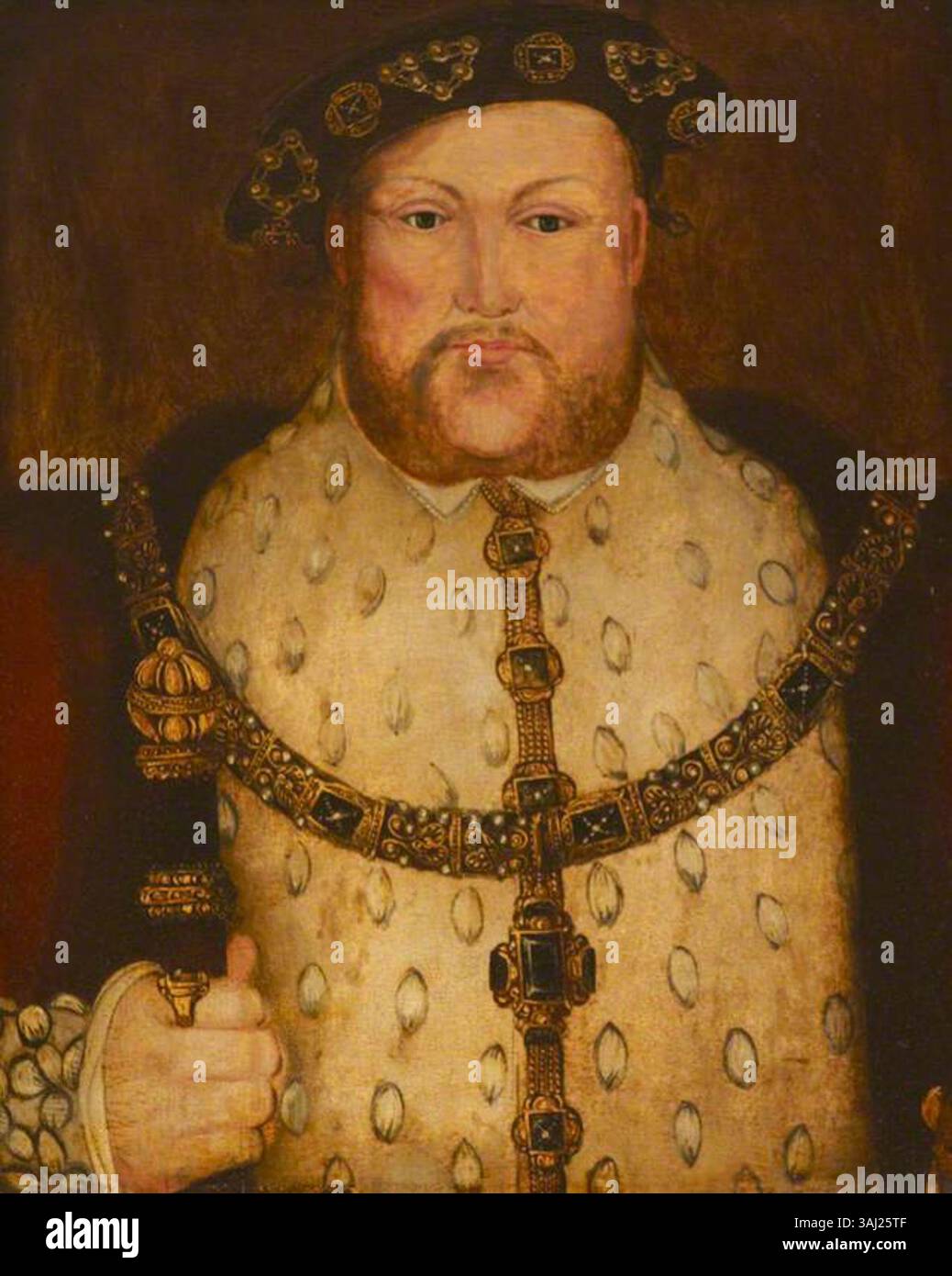 This 16th-century portrait depicts Henry VIII of England, capturing the ...