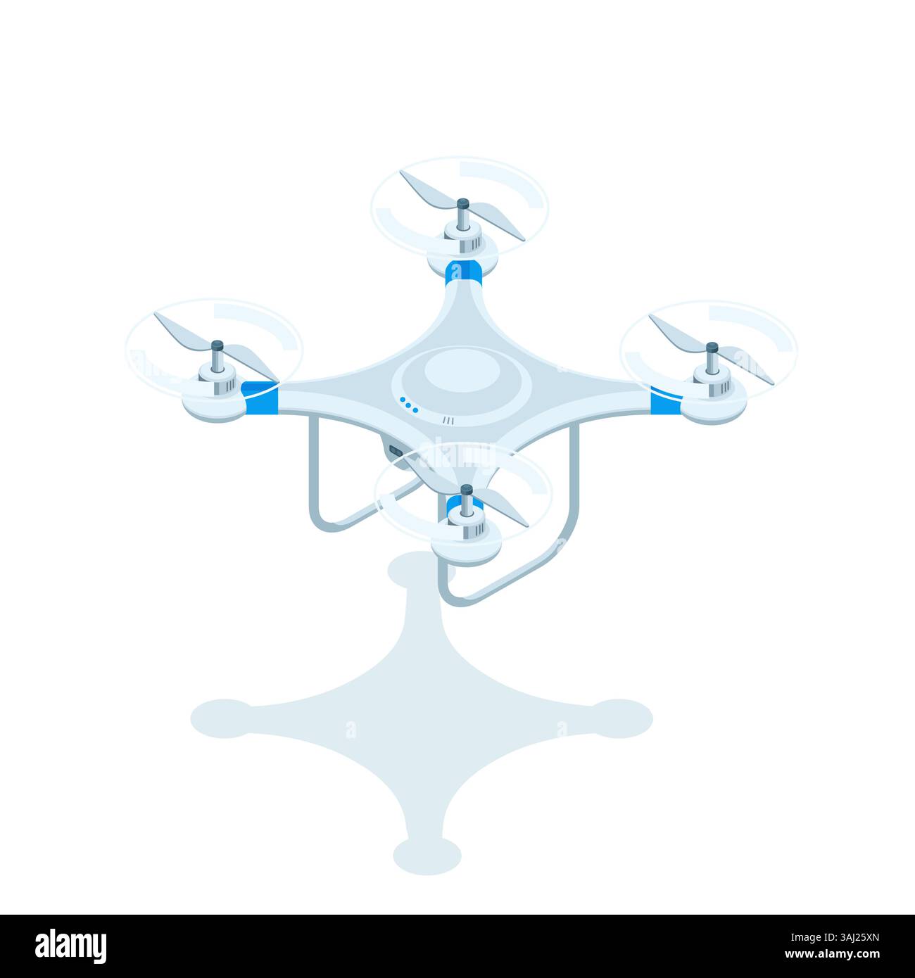 isometric drone flying, in color on a white background, gadget or ...