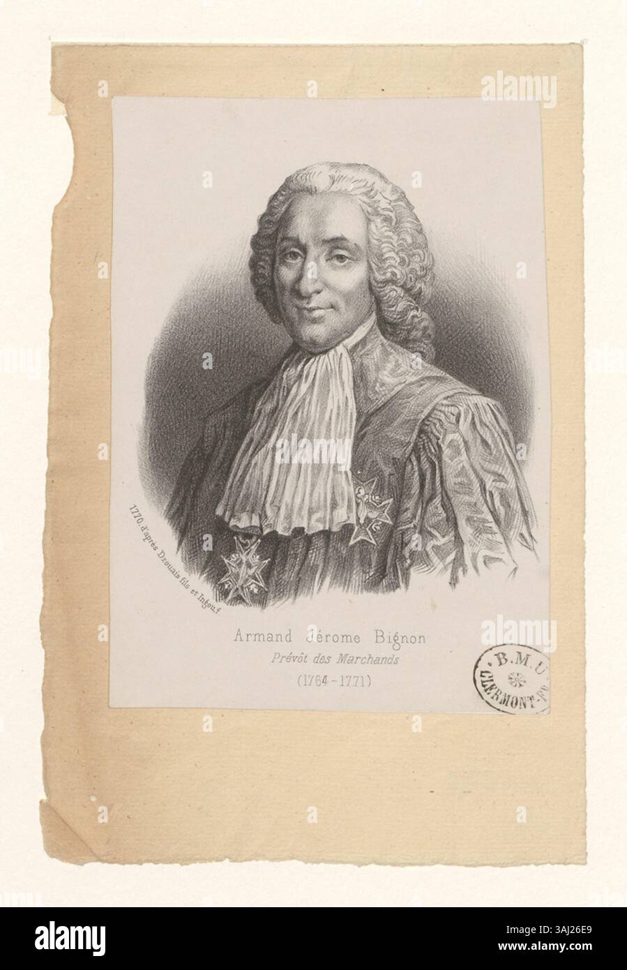 This lithograph, created by Jean Germain Drouais, depicts Armand Jérôme ...