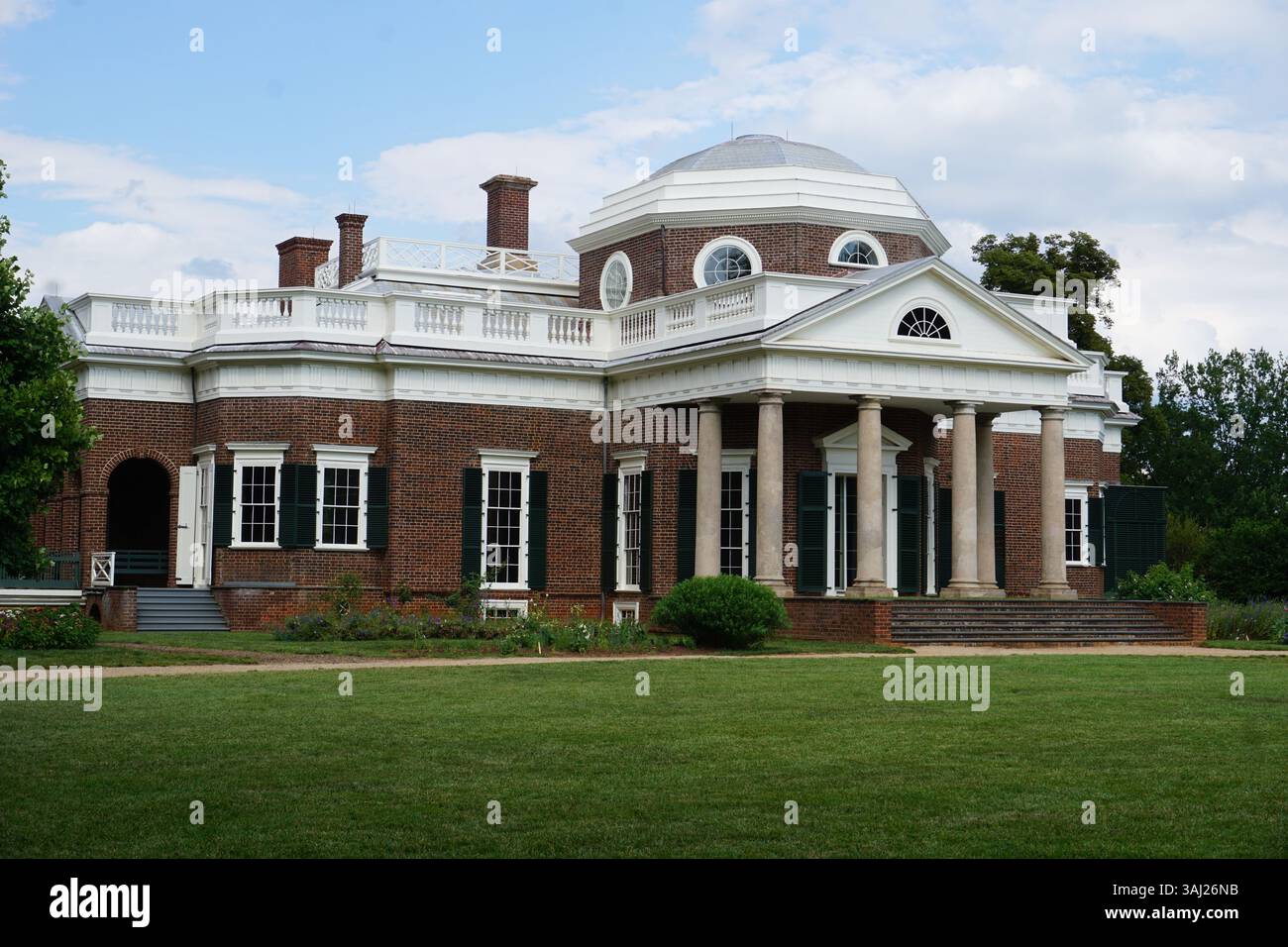 Side view of Monticello, the historic plantation home of Founding ...