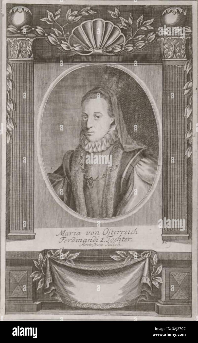 This engraving depicts Archduchess Maria of Austria, wife of William ...