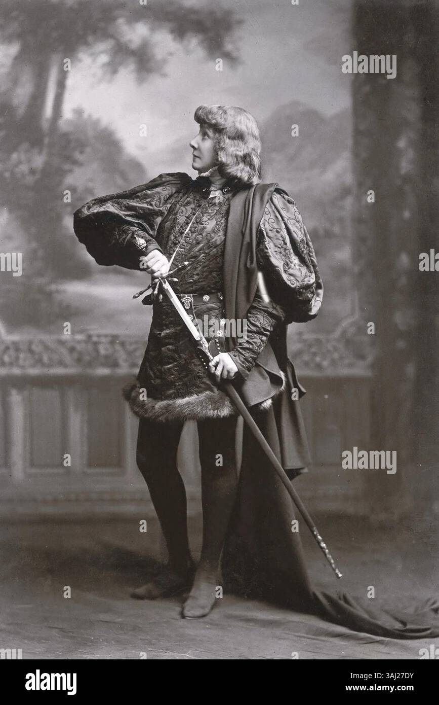 This 1899 photograph captures Sarah Bernhardt in the role of Hamlet, a ...