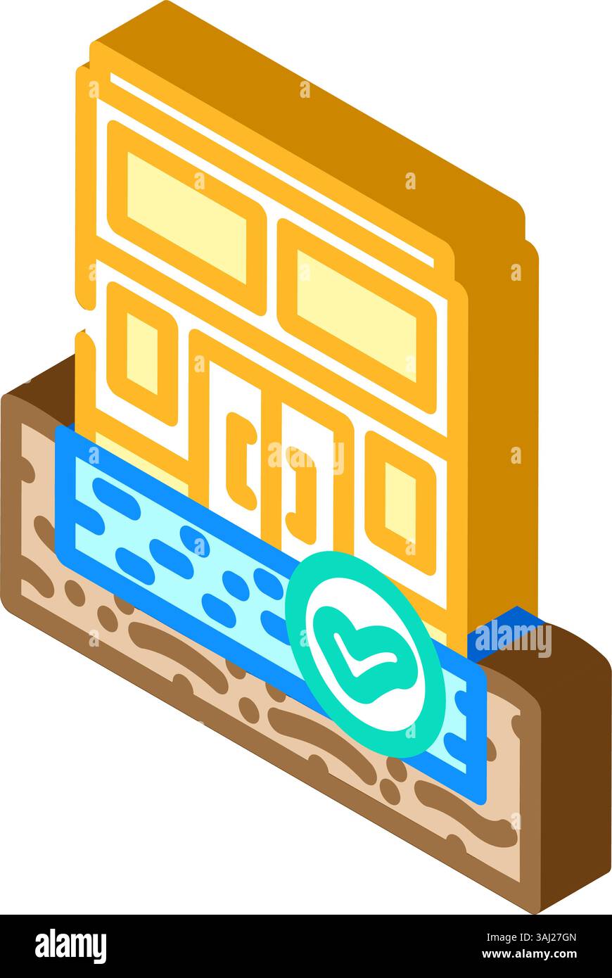 foundation inspection home maintenance isometric icon vector ...