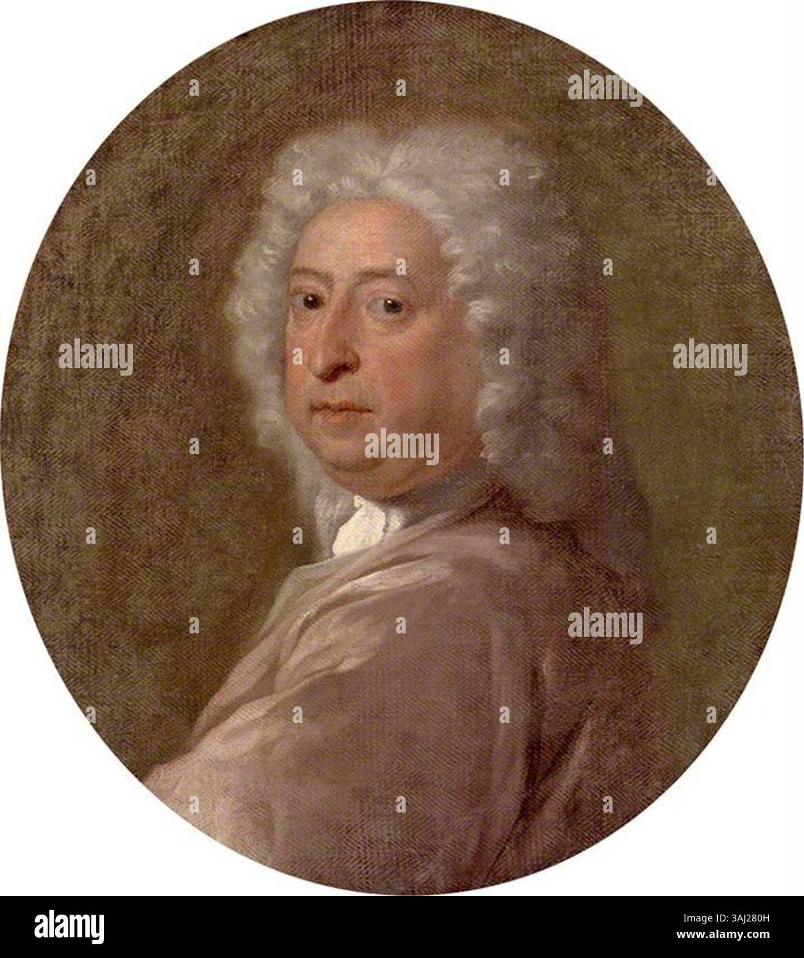 This portrait, attributed to Dietrich Ernst Andreae, depicts Sir James Thornhill, a renowned ...