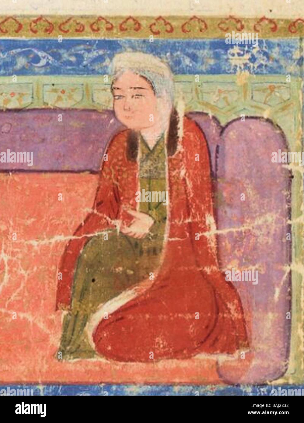 Qûlân Khatun is portrayed in this detailed manuscript, part of the Jami ...