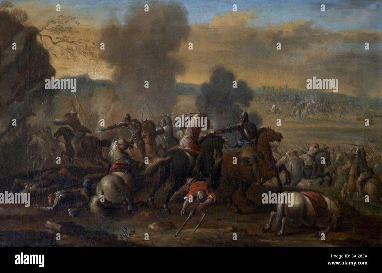 This 17th-century battle scene, painted between 1600 and 1699 in the ...