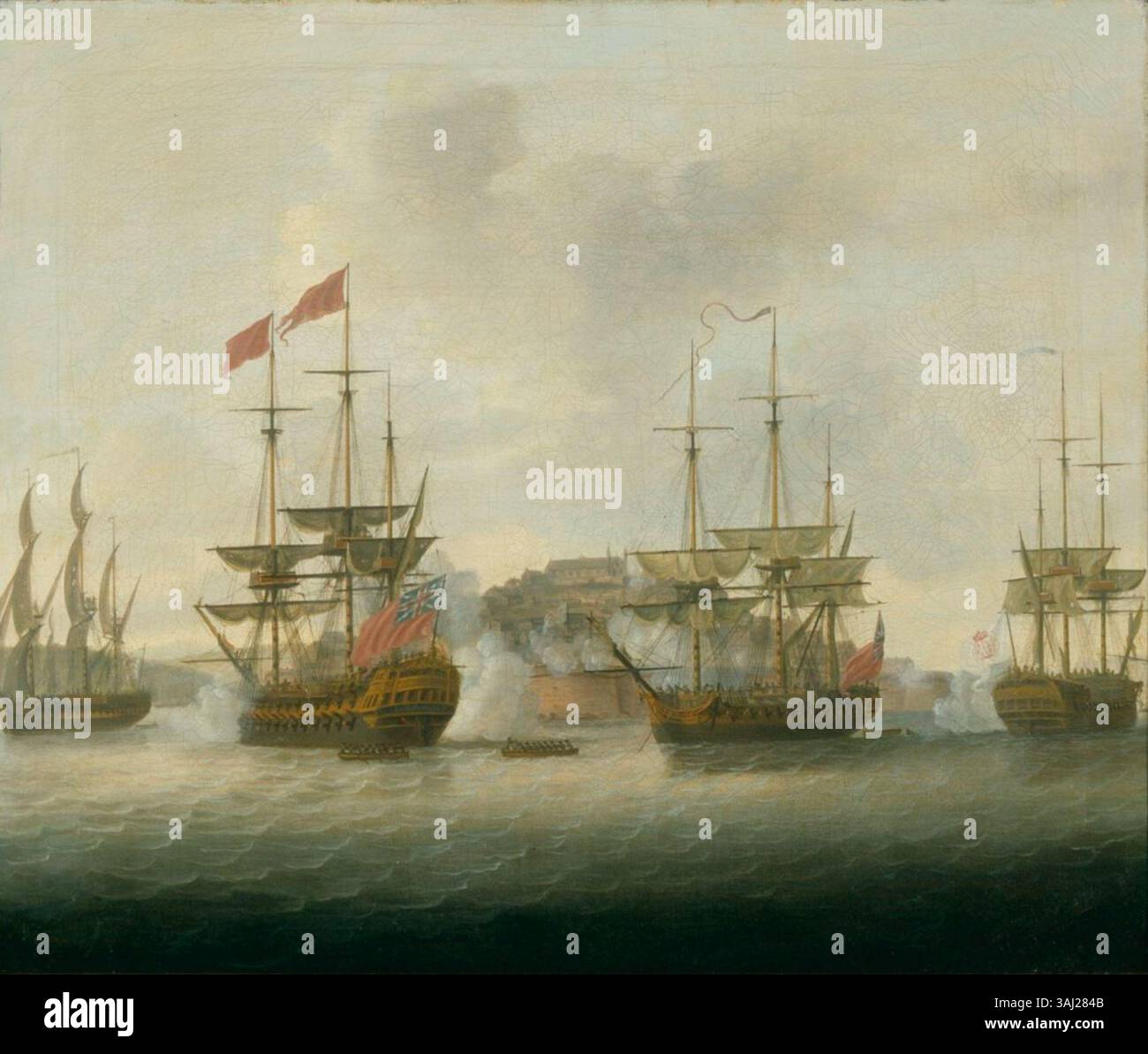 William Elliott's 1791 painting depicts the attack on Nova Colonia in ...