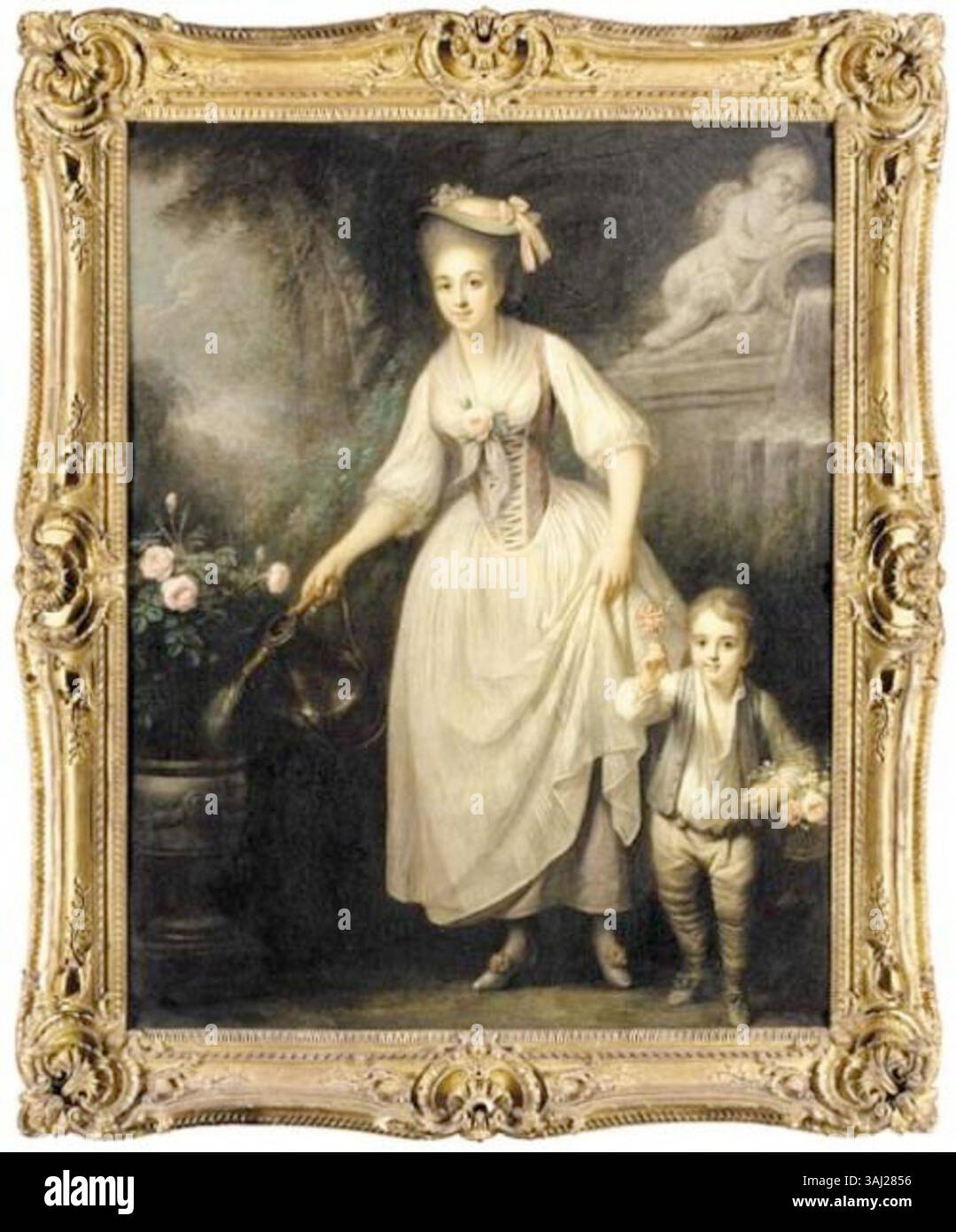 Attributed to Jeanne-Philiberte Ledoux, this 18th-century oil on canvas ...
