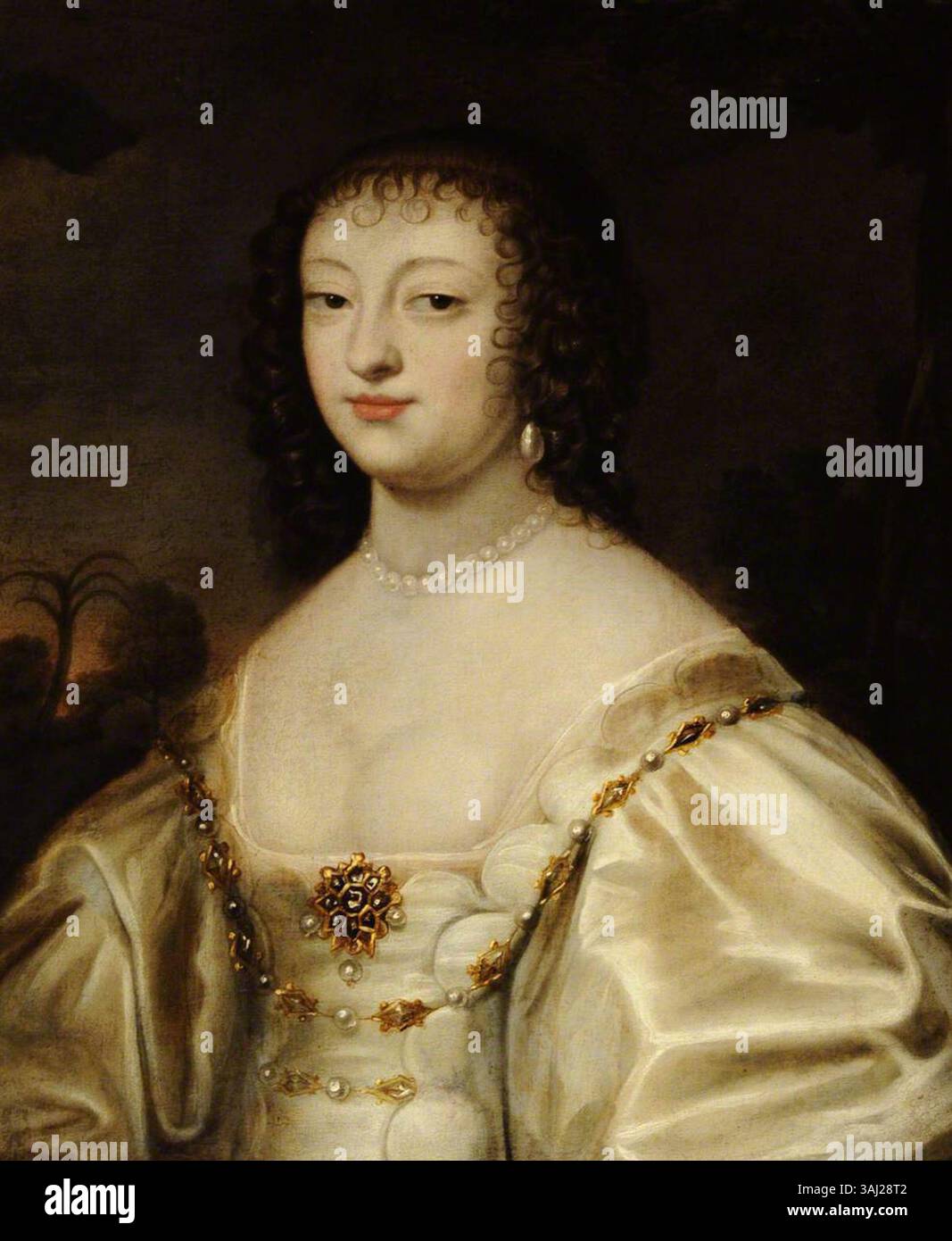 This portrait, created in the style of Anthony van Dyck, features an ...